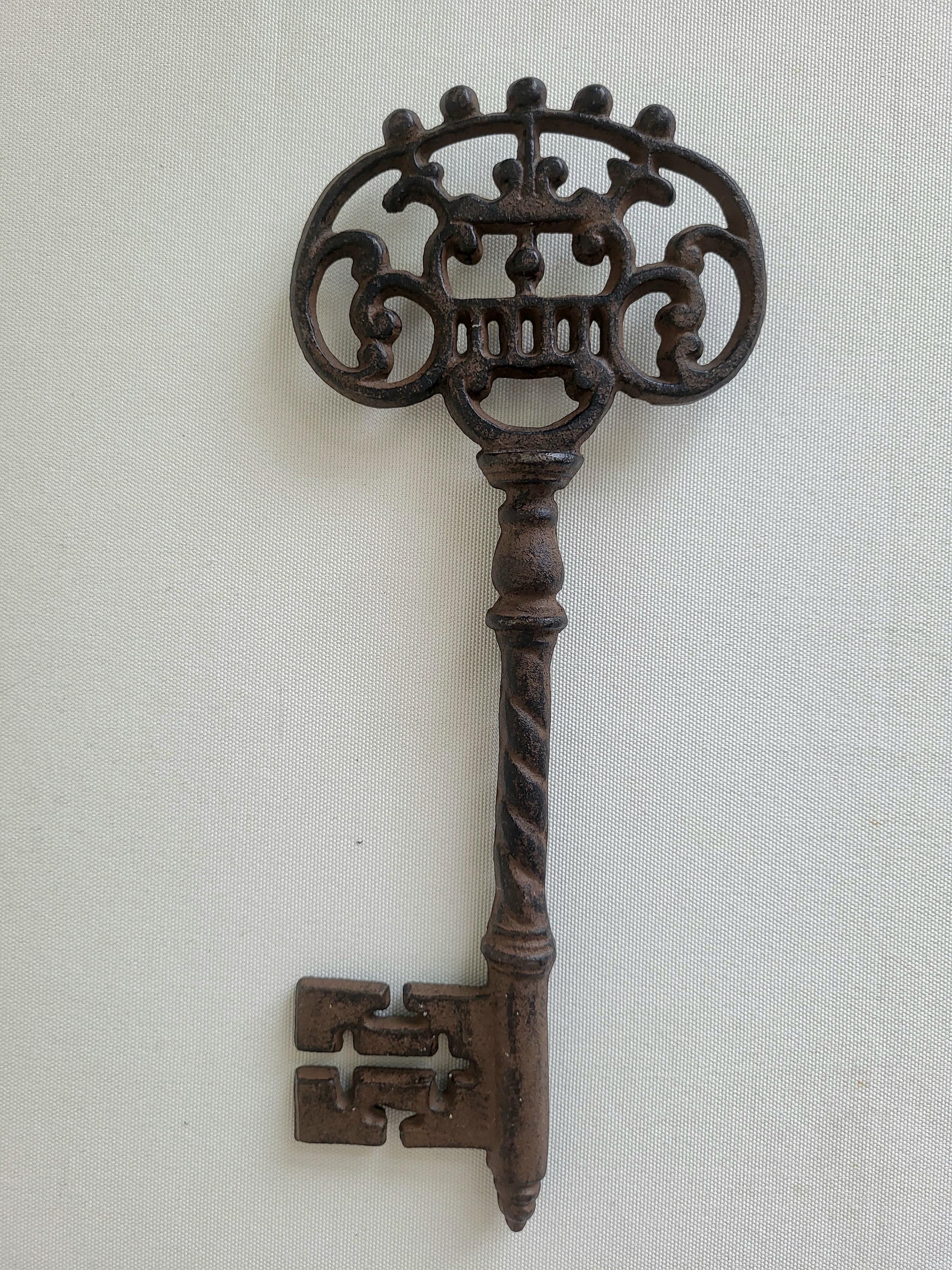 Large Vintage Cast Iron Skeleton Key: Victorian Wall Decor (12 Inch ...