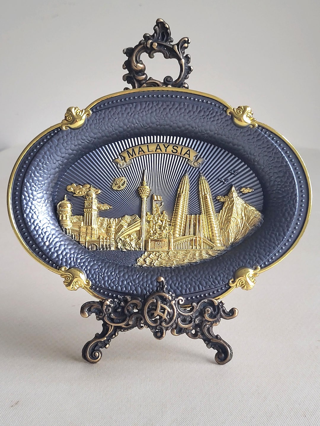 8.5" Pewter Malaysia Decorative Plate, Souvenirs, Commemorative Plate ...