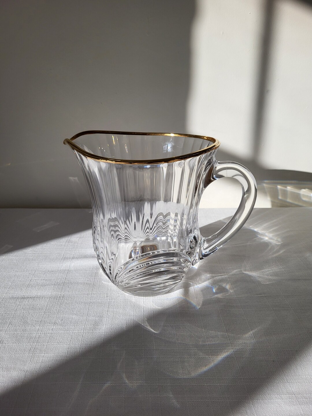 40 Oz Vintage Crystal Pitcher, Aurea Gold Pattern By royal CRYSTAL Rock ...