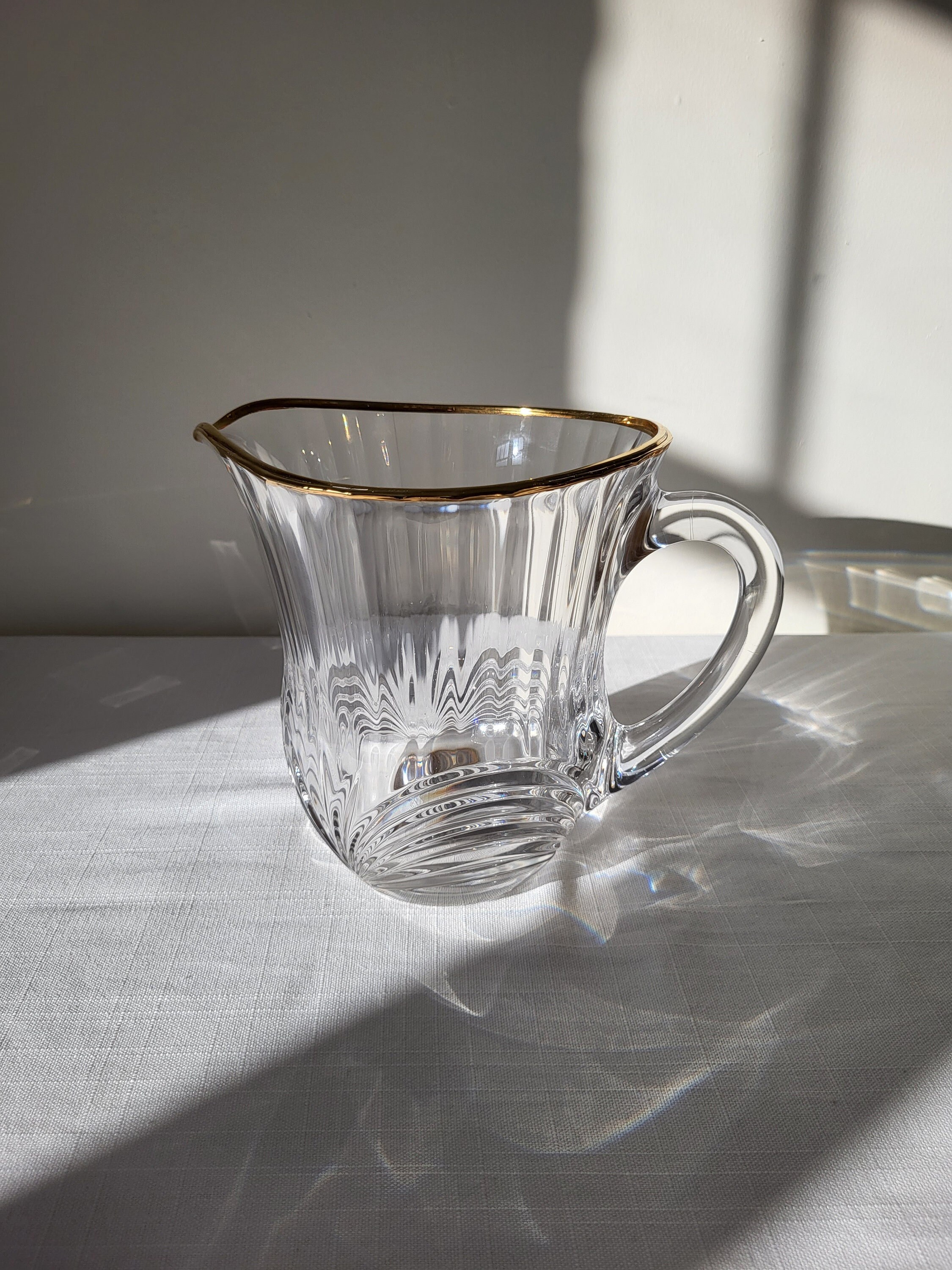 40 Oz Vintage Crystal Pitcher, Aurea Gold Pattern Byroyal CRYSTAL ROCK ...