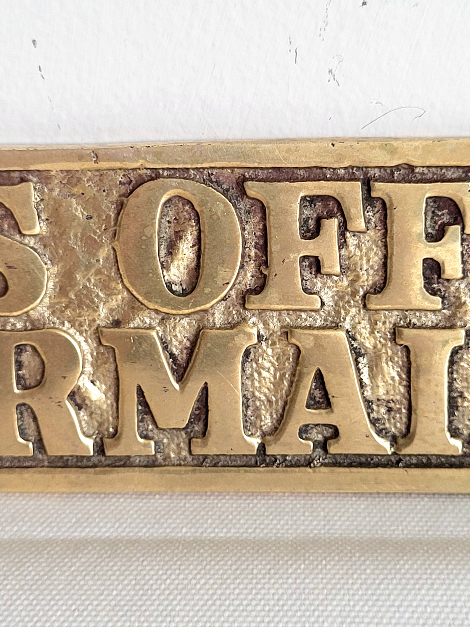 9 Vintage Solid Brass Bar Sign hands off the Barmaid , Brass Decoration ...
