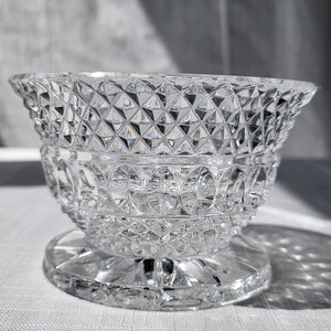 4 Vintage Lead Crystal Footed Compote or Candy Bowl, Hand-cut, Diamond ...