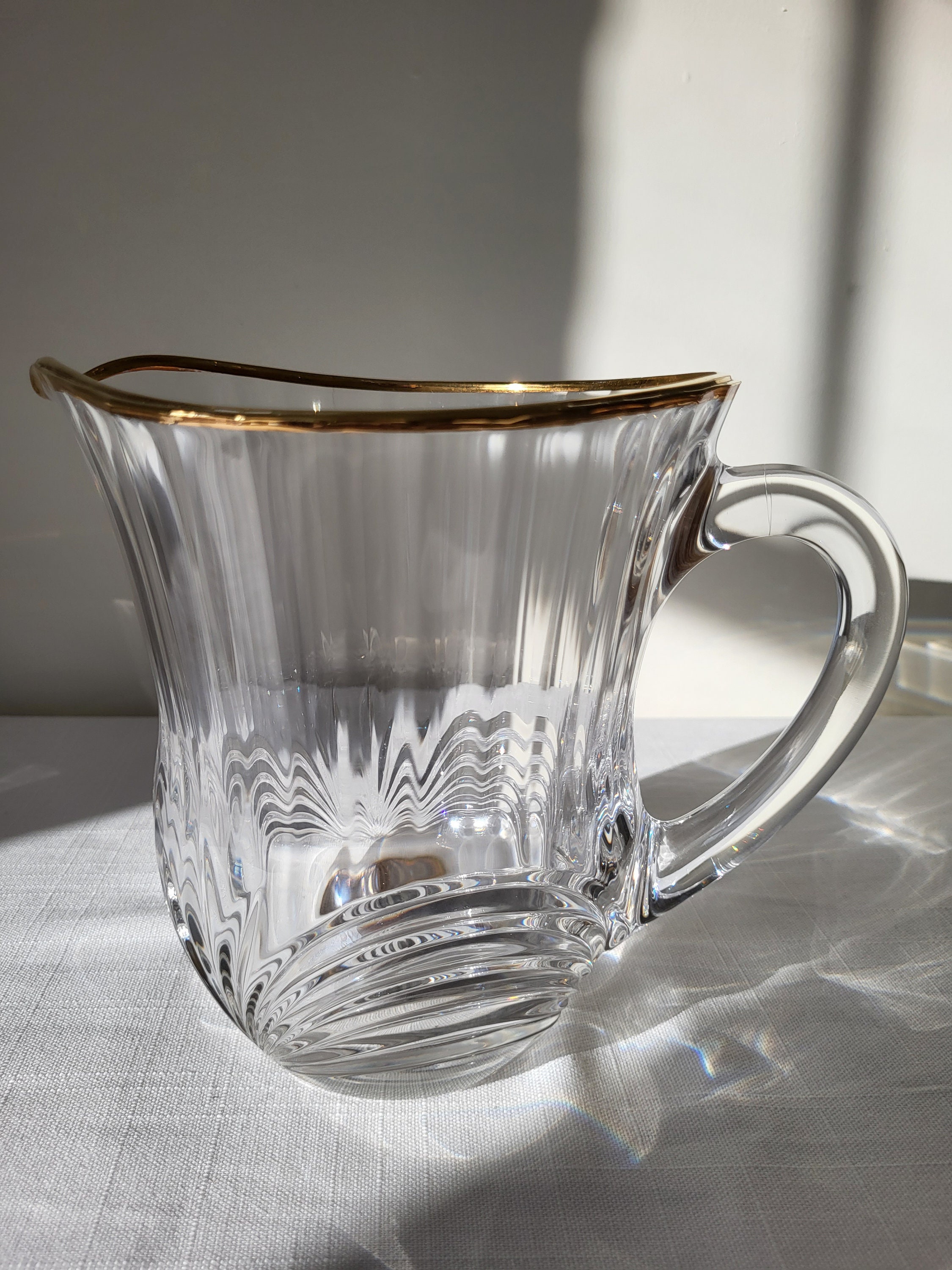 40 Oz Vintage Crystal Pitcher, Aurea Gold Pattern Byroyal CRYSTAL ROCK ...