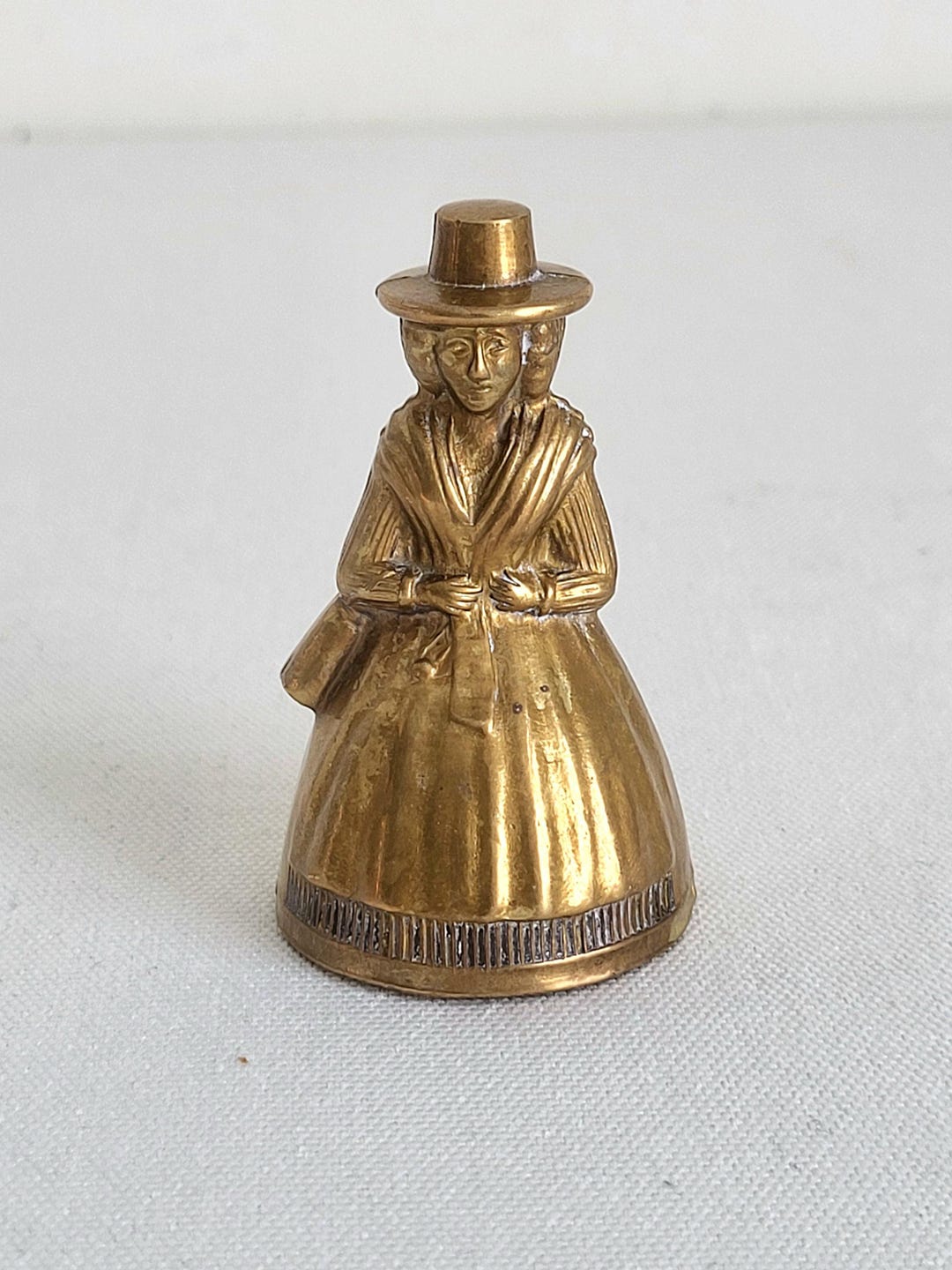 2.5" Vintage brass Welsh Lady Figurine Bell, With Original Mark, Made ...