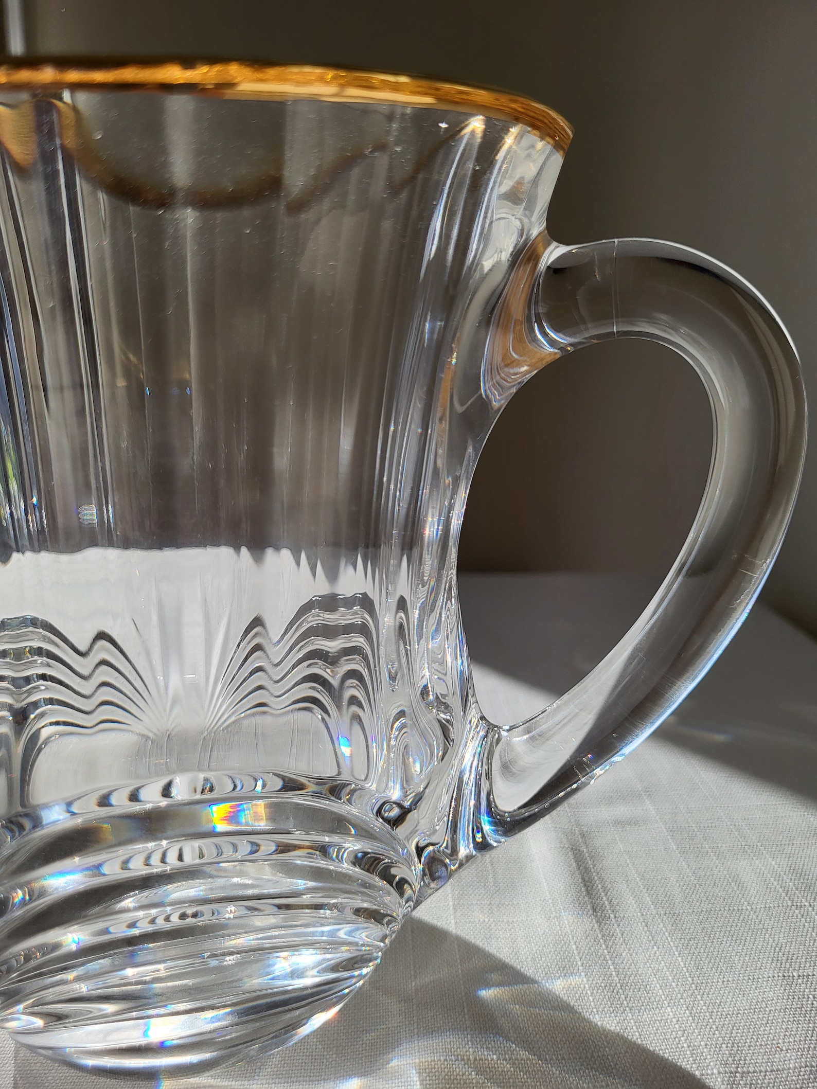 40 Oz Vintage Crystal Pitcher, Aurea Gold Pattern Byroyal CRYSTAL ROCK ...