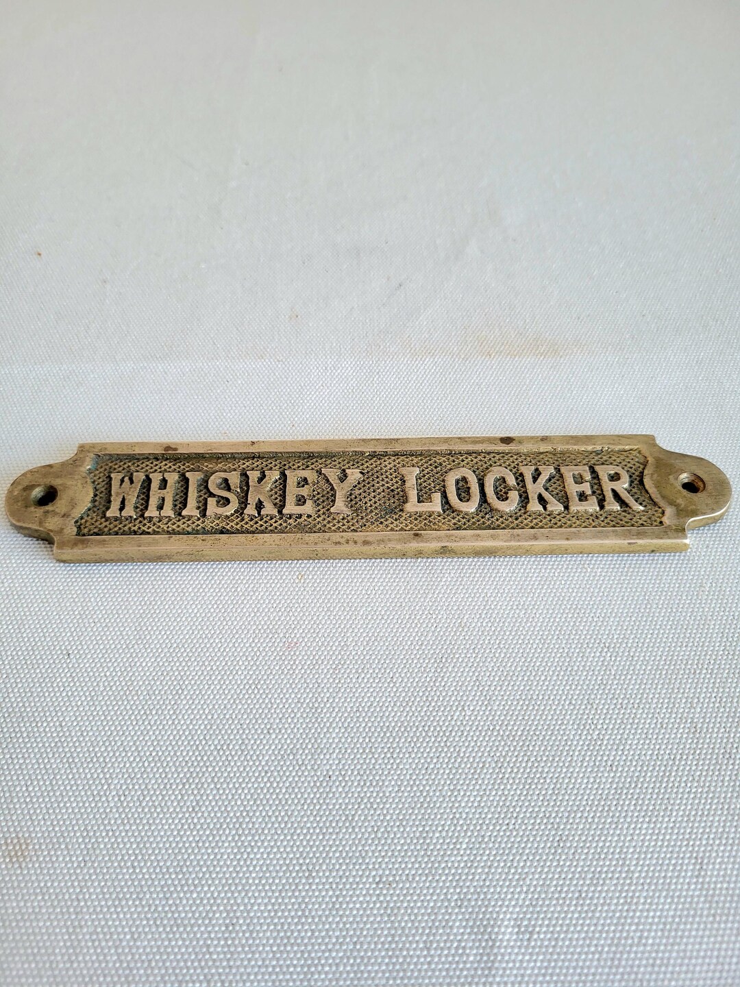 6.5"vintage Solid Brass Whiskey Locker Sign Plaque,ship's Liquor Locker ...