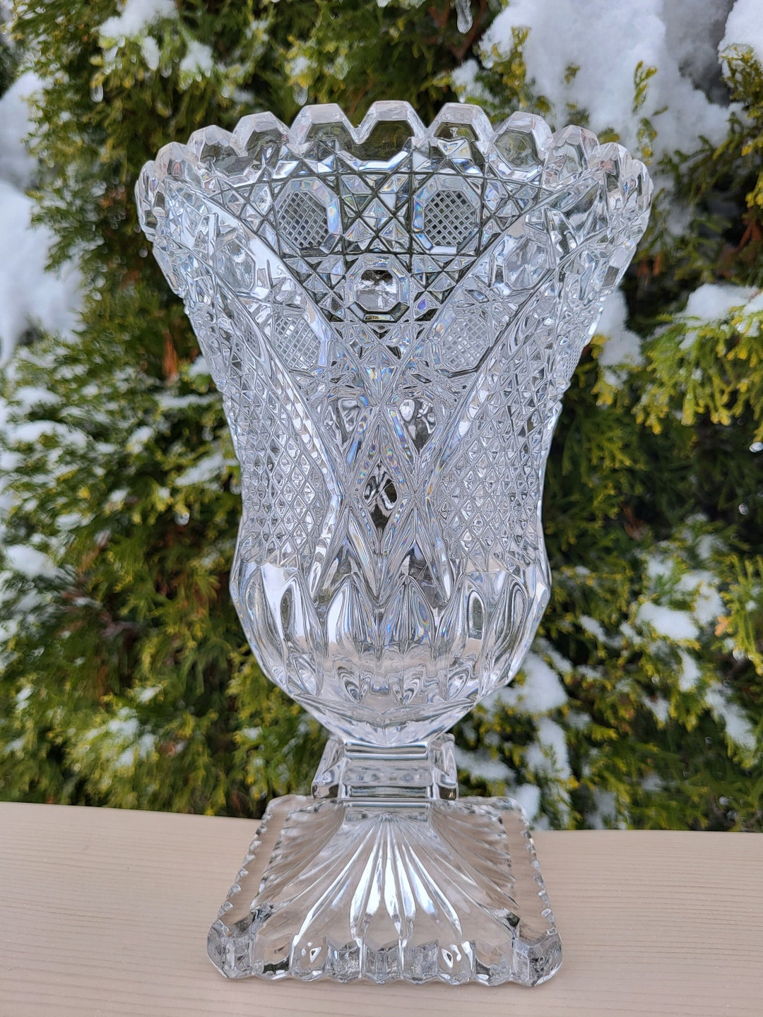 Antique Lead Crystal Vase Circa 1920s-1940s - Etsy