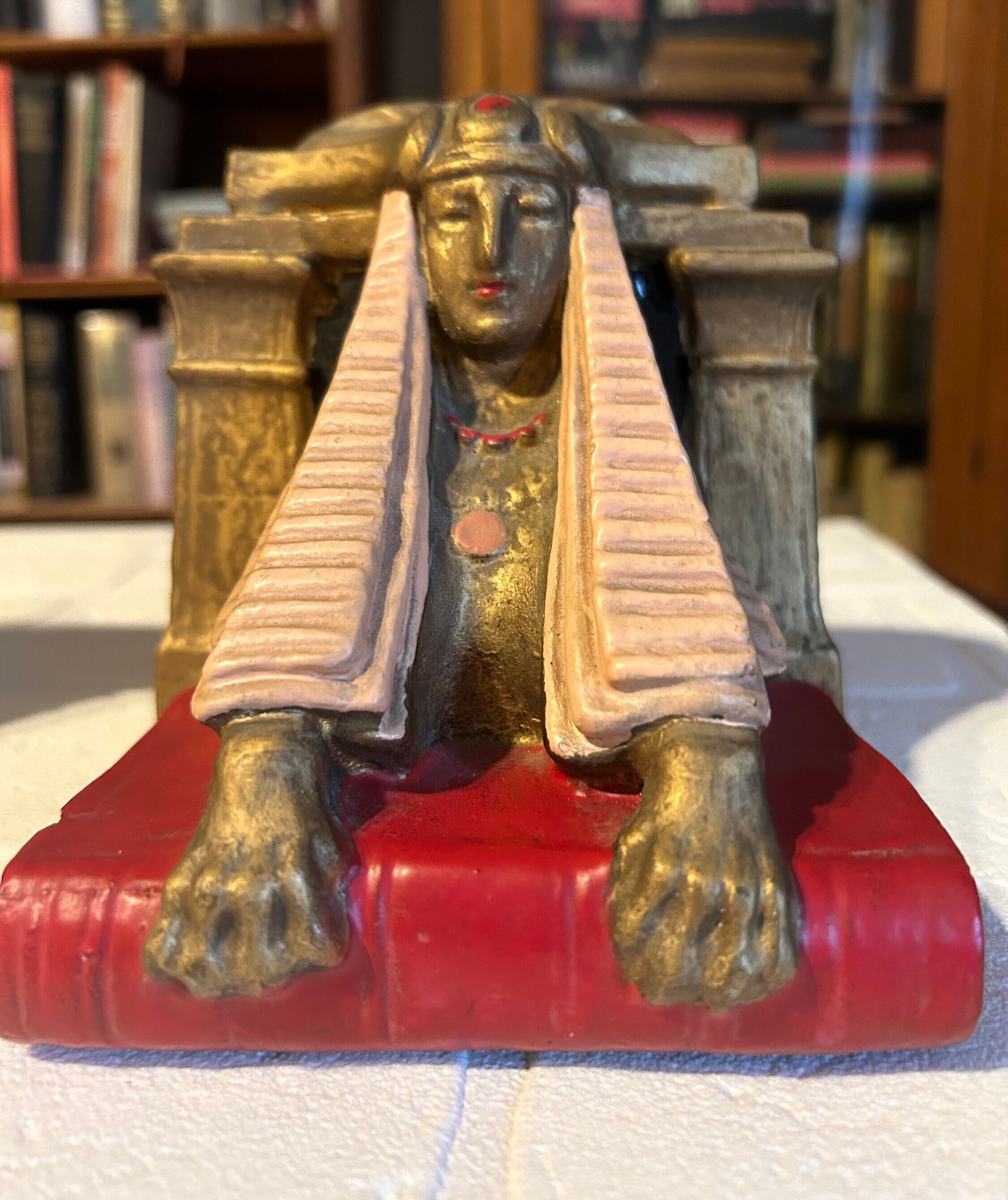 Art Deco Egyptian Revivalist Bookends, Beautiful Condition, Plaster ...