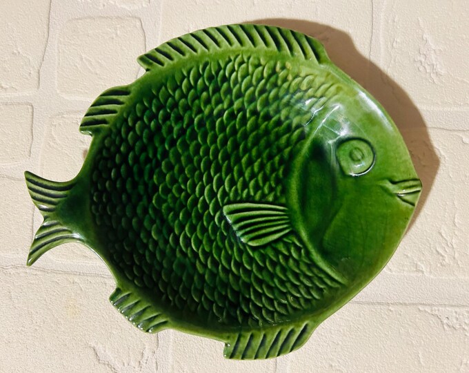 Rare Cemar California Pottery Green Fish Plate Number 638, Salad Plate ...