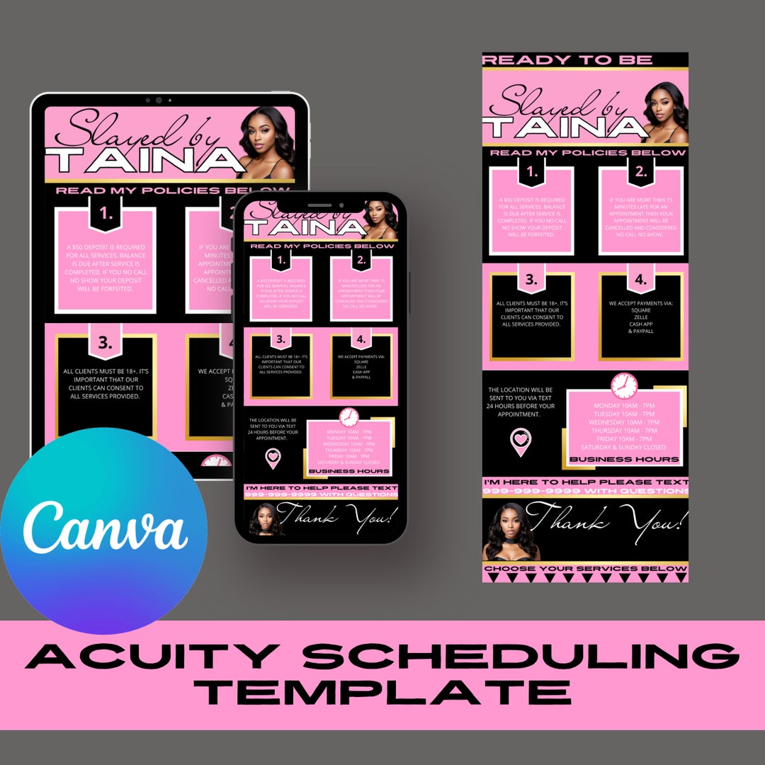 Hair, Lash & Nail Artist Acuity Schedule Template - Etsy