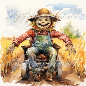 16 Scarecrows and Sunflowers JPG, Bear Scarecrow Clipart, Cute ...