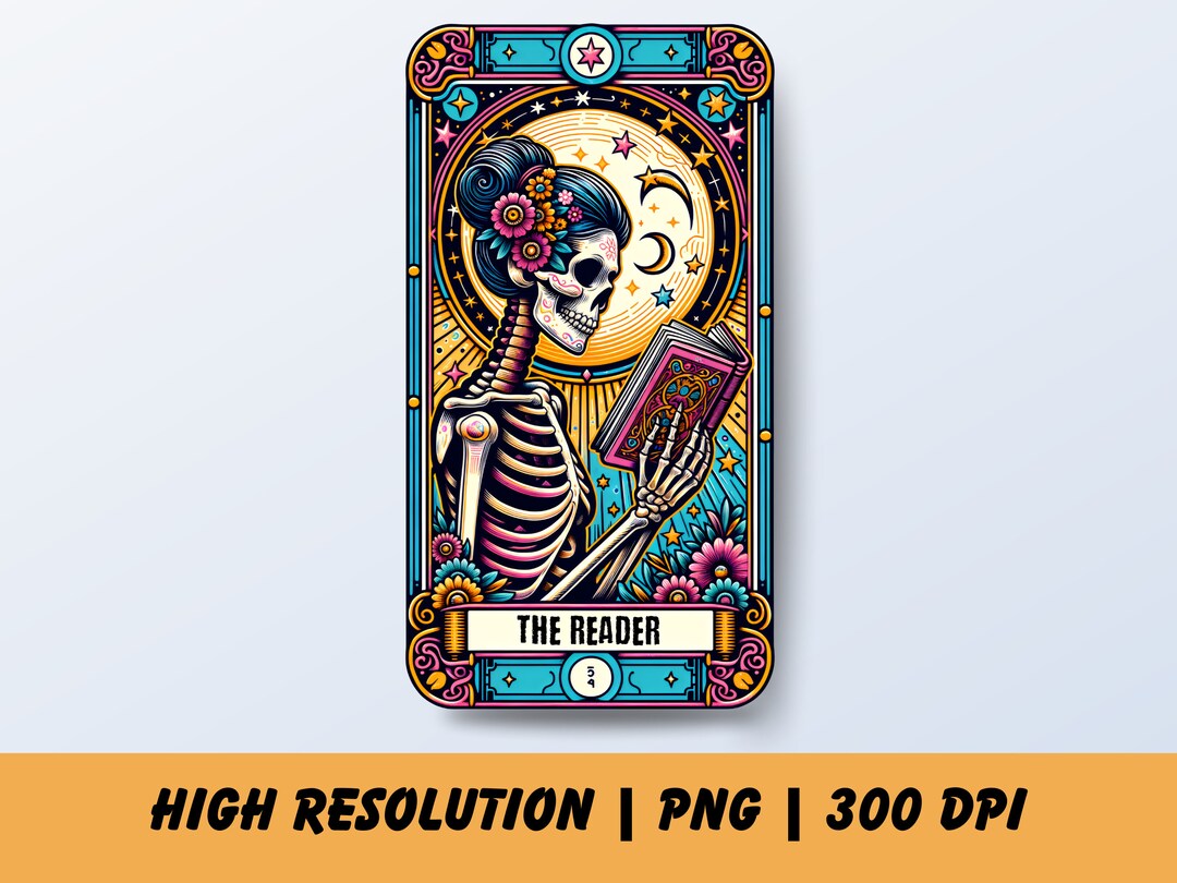 Book Reading Designs, Downloadable Tarot, Skeleton Designs Png, the ...