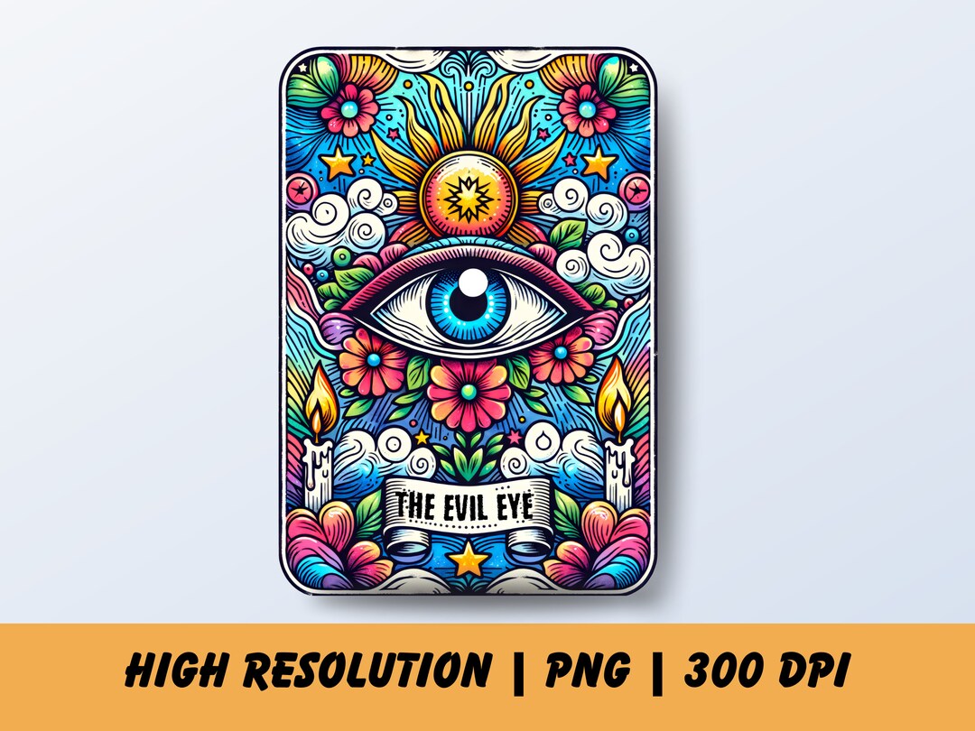 The Evil Eye Tarot Card PNG, Funny Tarot Designs Witchy Vibes ...