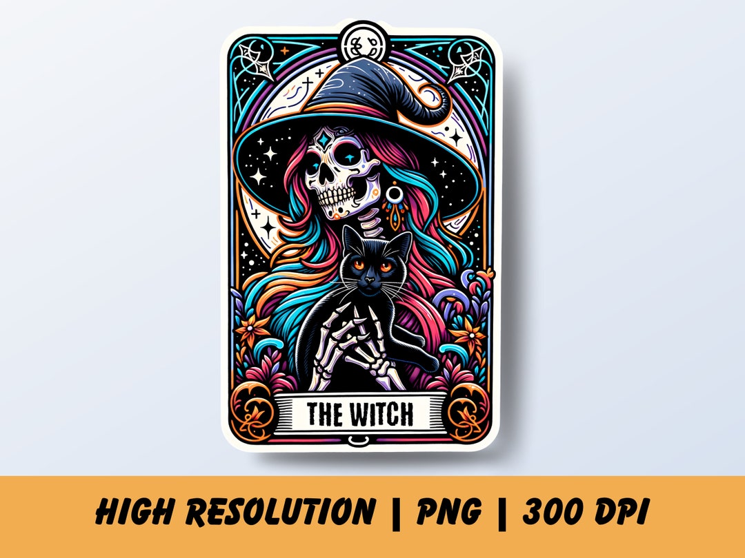 The Witch Tarot Card PNG, Gothic Sublimation Design, Pretty Witchy ...