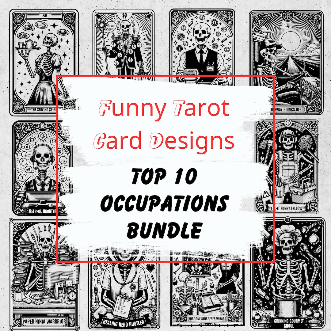 Funny Tarot Card Bundle, Tarot Card Design Gift, Funny Tarot Card PNG ...