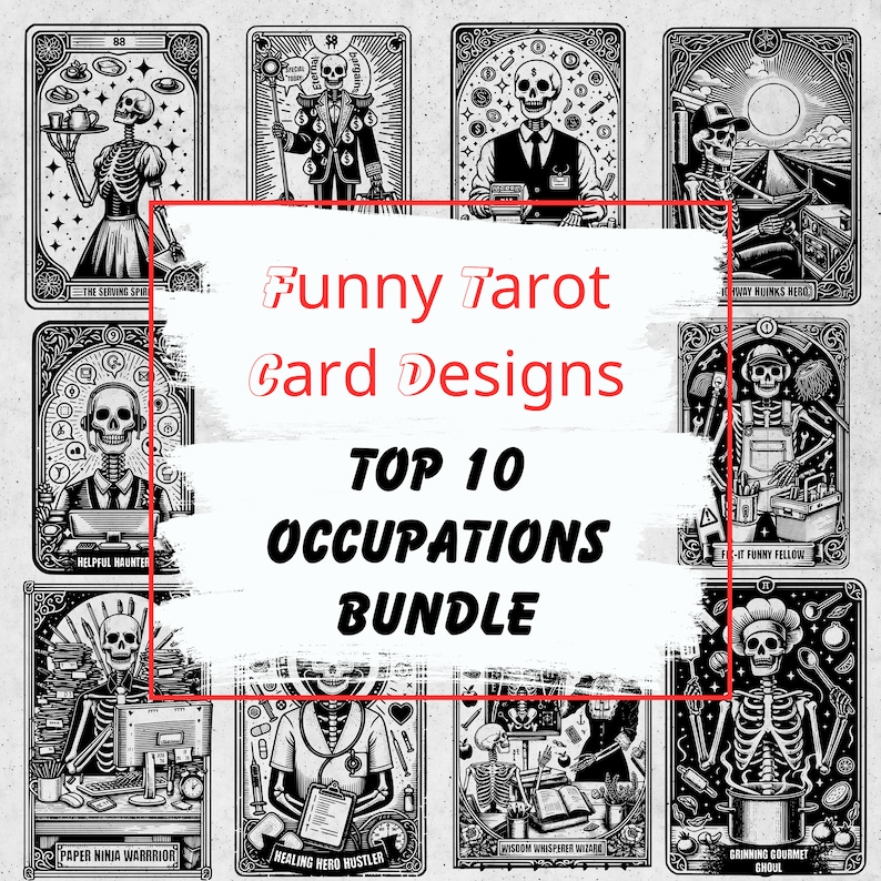 Funny Tarot Card Bundle, Tarot Card Design Gift, Funny Tarot Card PNG ...
