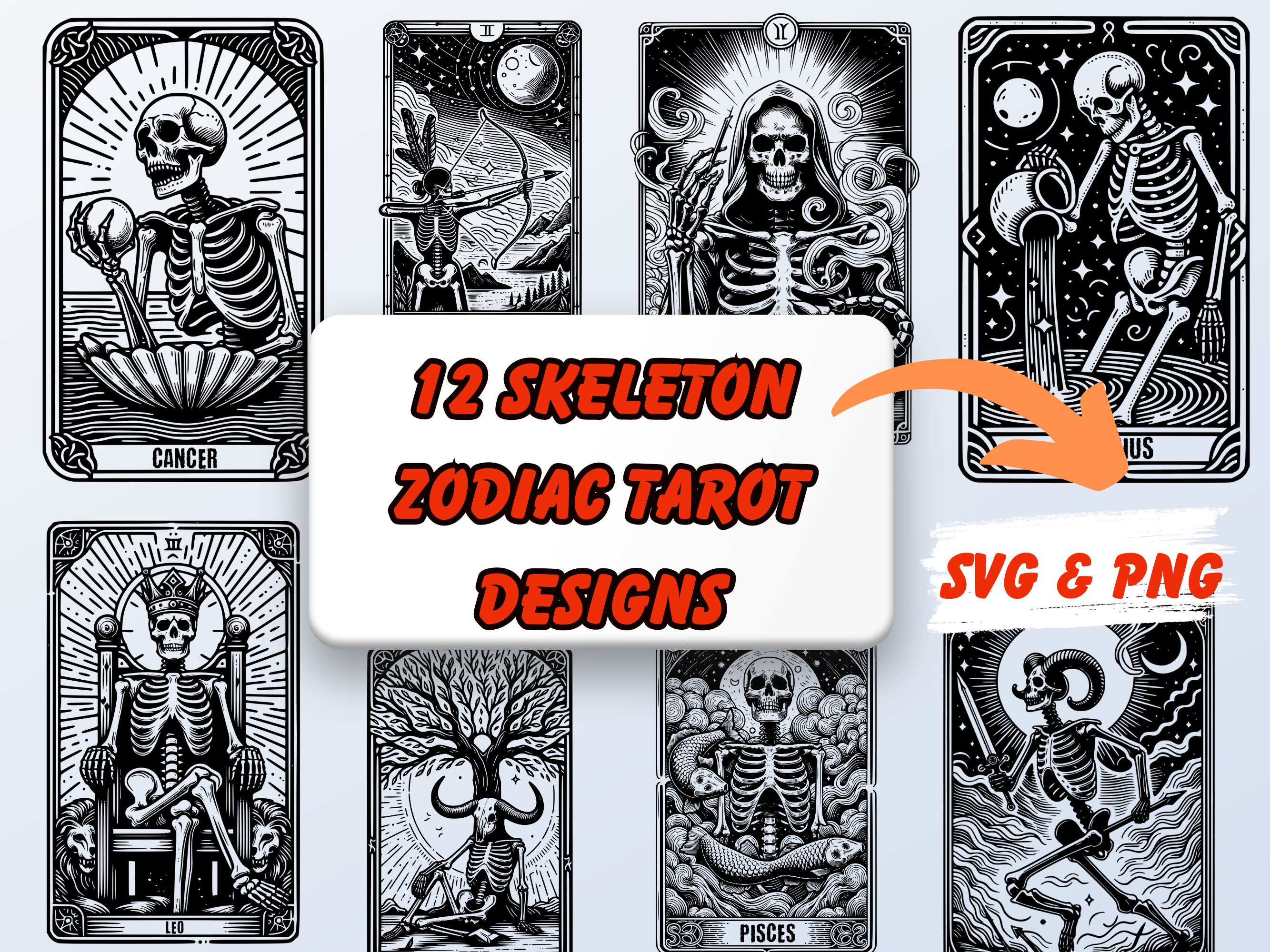Zodiac Tarot Deck Bundle Svg Png, Oracle Deck Tarot Png, Astrology ...