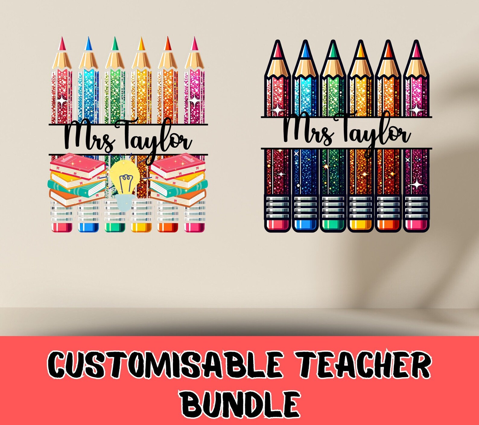 Teacher Bundle Png, Glitter Teacher Png, Teacher Name Png, Teacher ...