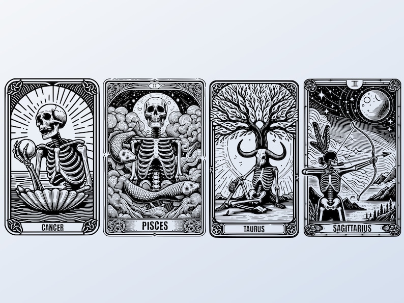 Zodiac Tarot Deck Bundle Svg Png, Oracle Deck Tarot Png, Astrology ...