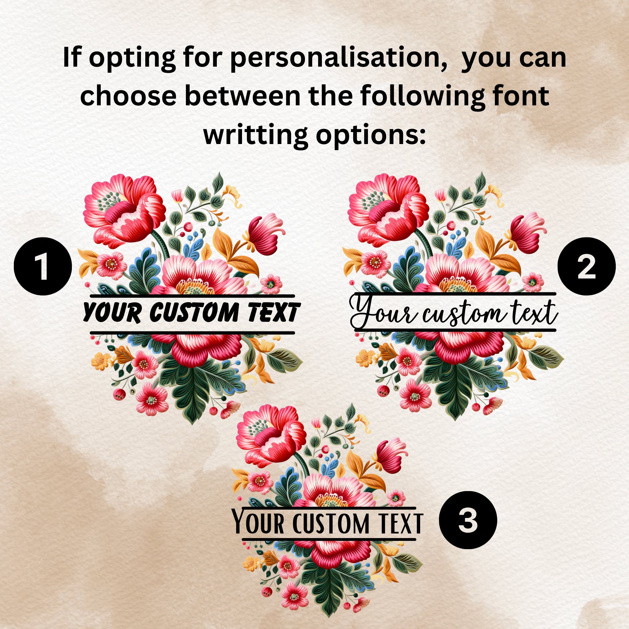 Custom Floral Frame, Custom Name Bundle, Custom Grandma PNG, Custom ...