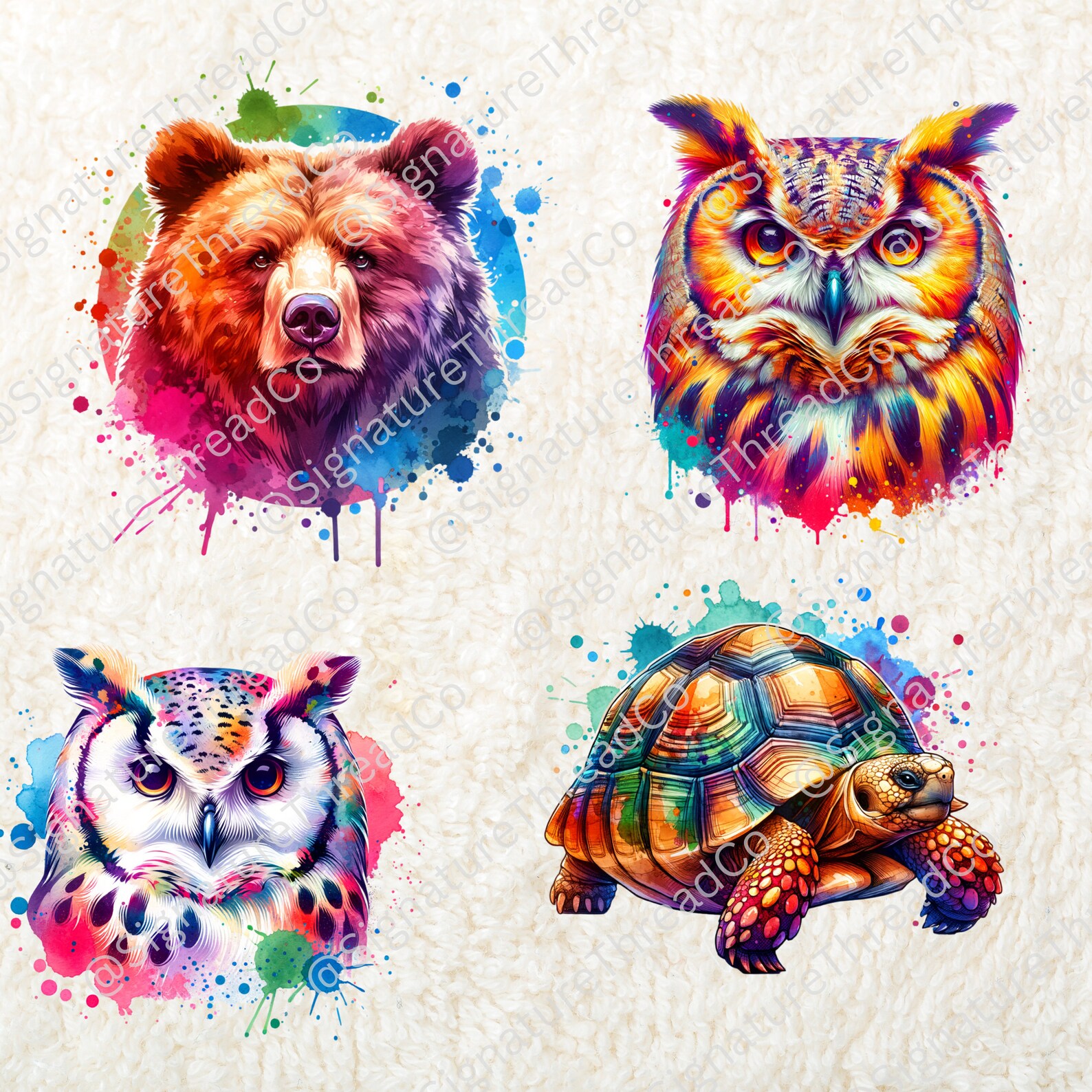Watercolor Rainbow Animals Clipart, Colorful Animal Illustrations ...