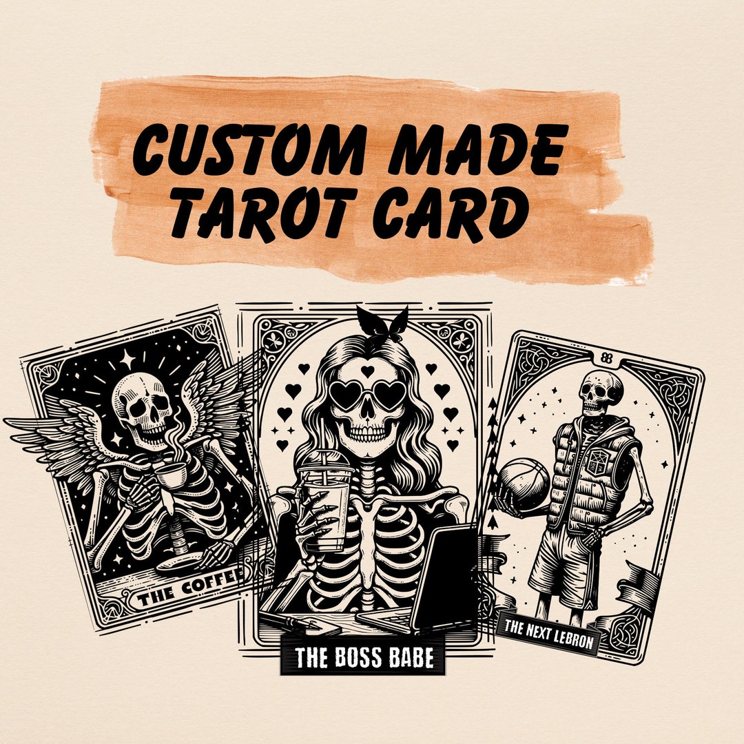 Personalized Tarot Cards, Tarot Cards Gift, Custom Skeleton Tarot Cards ...