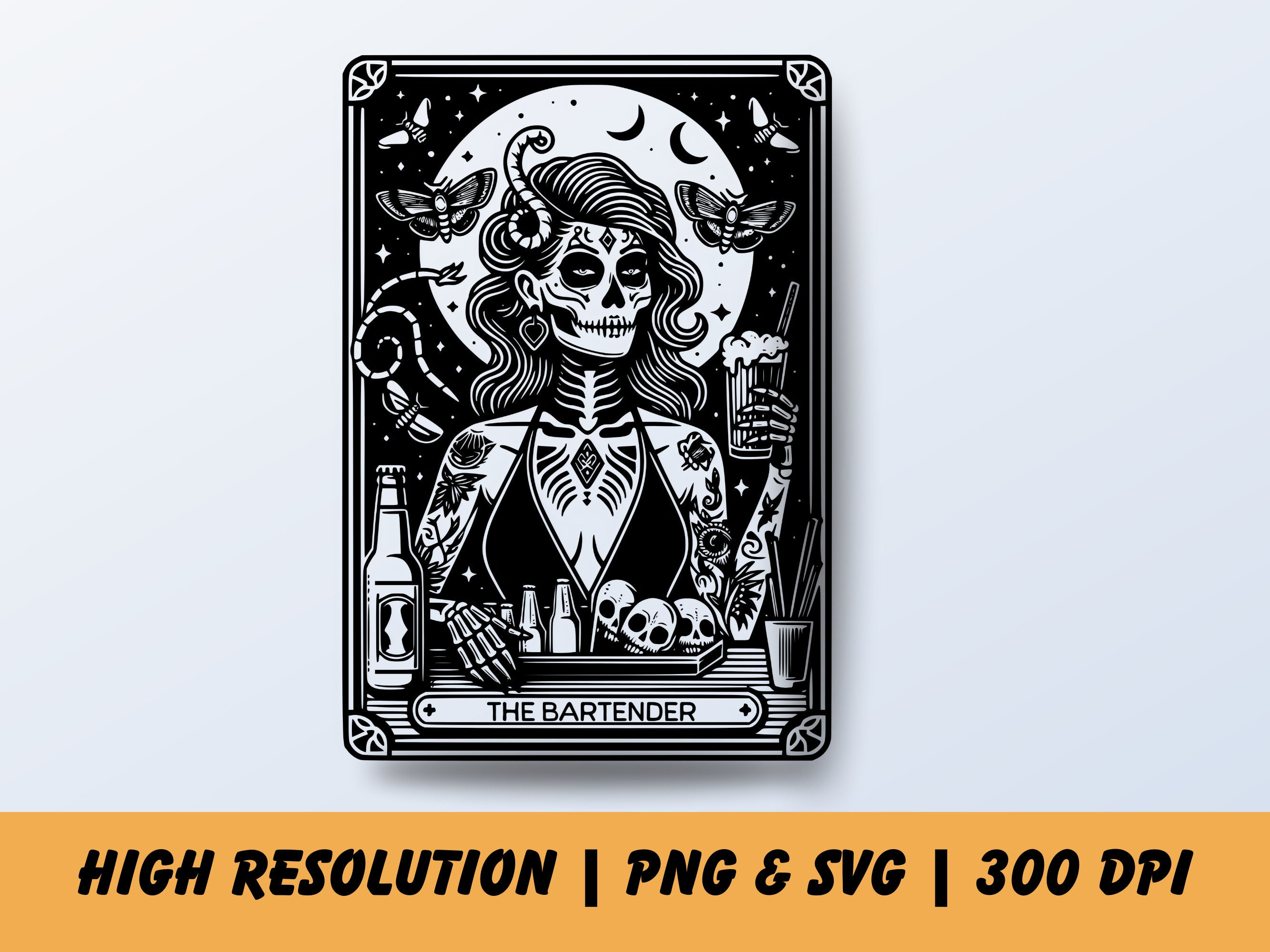 The Bartender Printable Tarot Waitress Shirt Design Png Tarot Card Svg ...