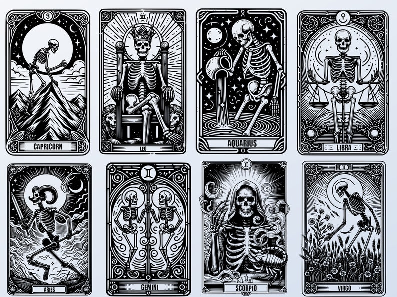Zodiac Tarot Deck Bundle Svg Png, Oracle Deck Tarot Png, Astrology ...