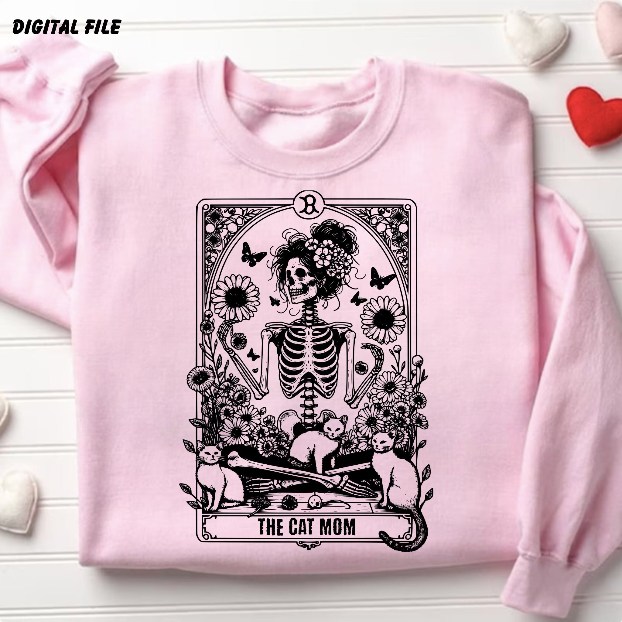 The Cat Lover Mom Png Svg, Skeleton Mom Svg, Witchy Mom, Downloadable ...
