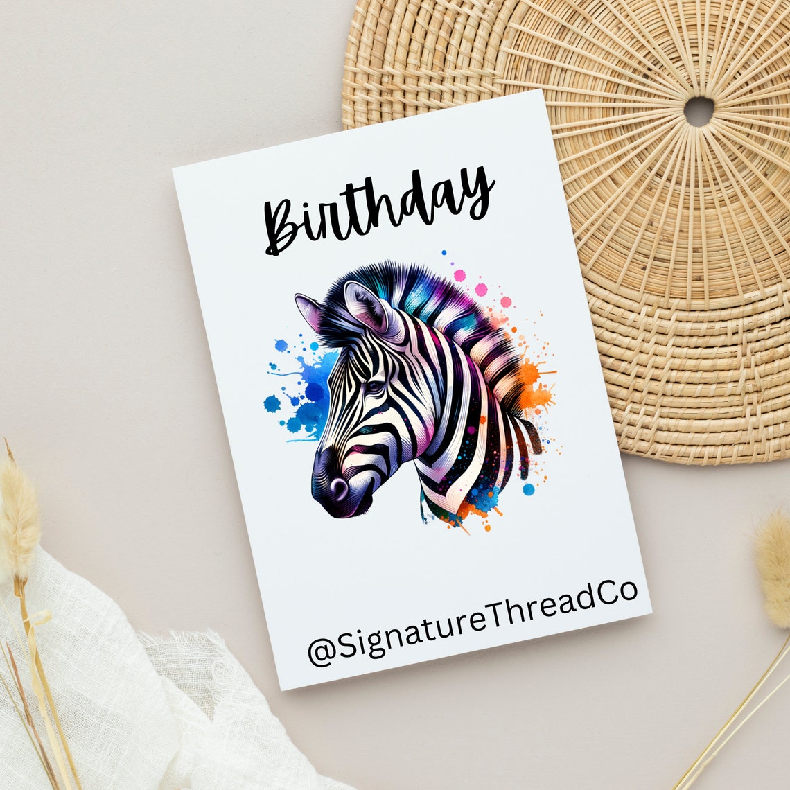 Safari Zebra Clipart Print, Watercolor Zebra PNG, Rainbow Animals ...