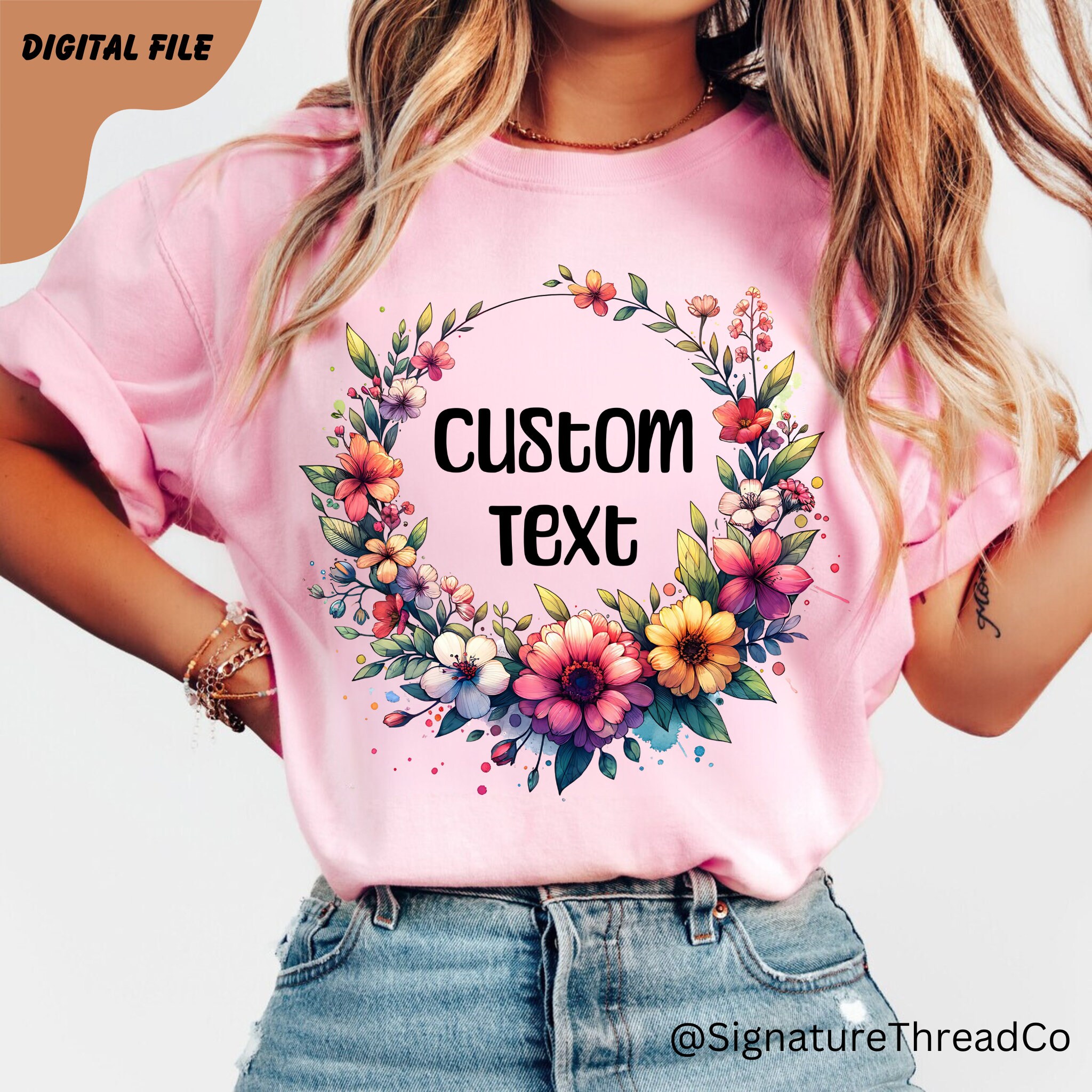 Your Text Design, Custom Mama Png, Custom Floral Design, Custom Name ...