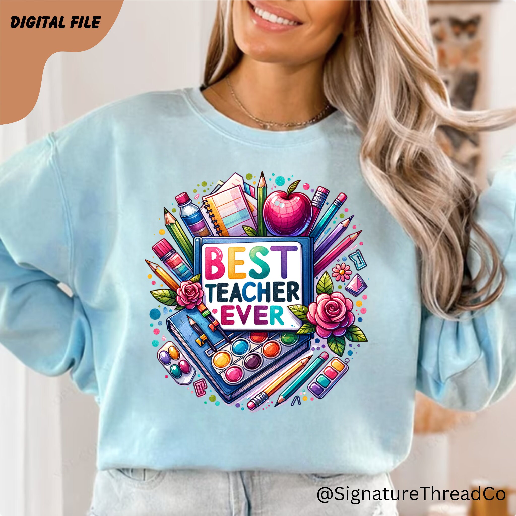 Best Teacher Ever, Watercolour Teacher Png Clipart, Teacher ...