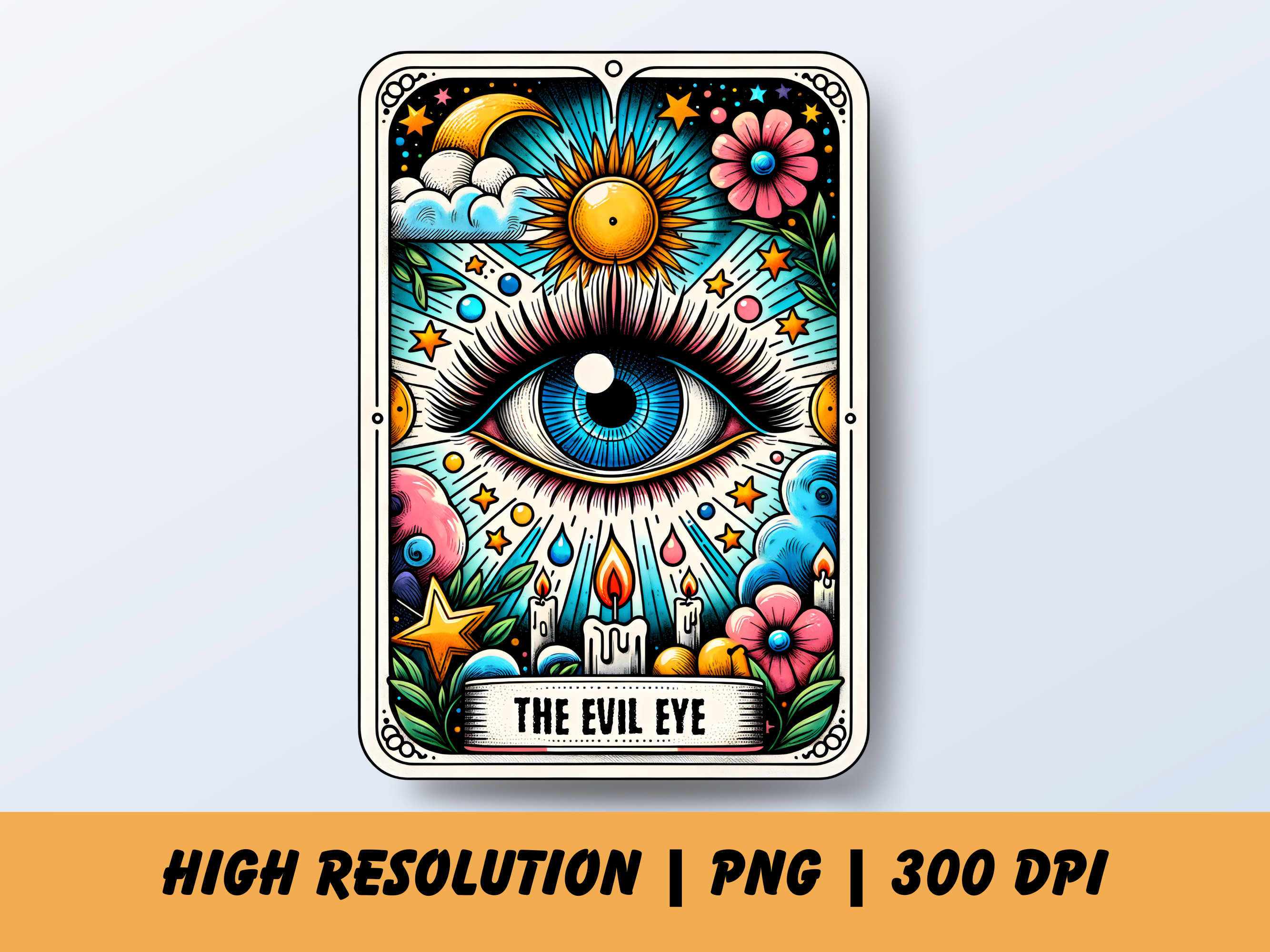 The Evil Eye Tarot Card PNG, Funny Tarot Designs Witchy Vibes ...