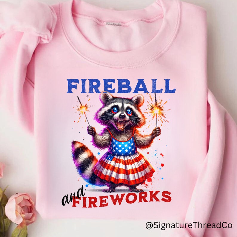 Fireball and Fireworks Raccoon Png, Feral Png, Funny 4th of July PNG ...