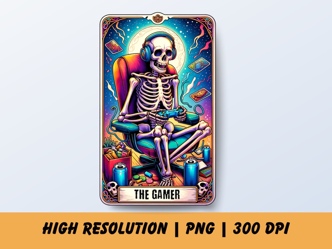 The Gamer Downloadable Tarot Card, Gaming Clipart, Video Game PNG ...