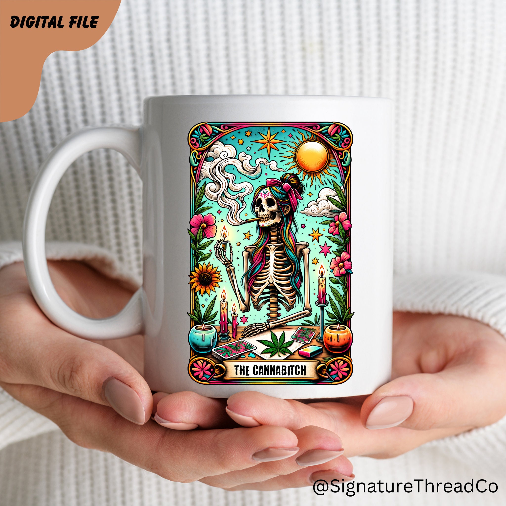 The Cannabitch Tarot Card PNG, Stoned Tarot, Funny 420 Cannabis ...