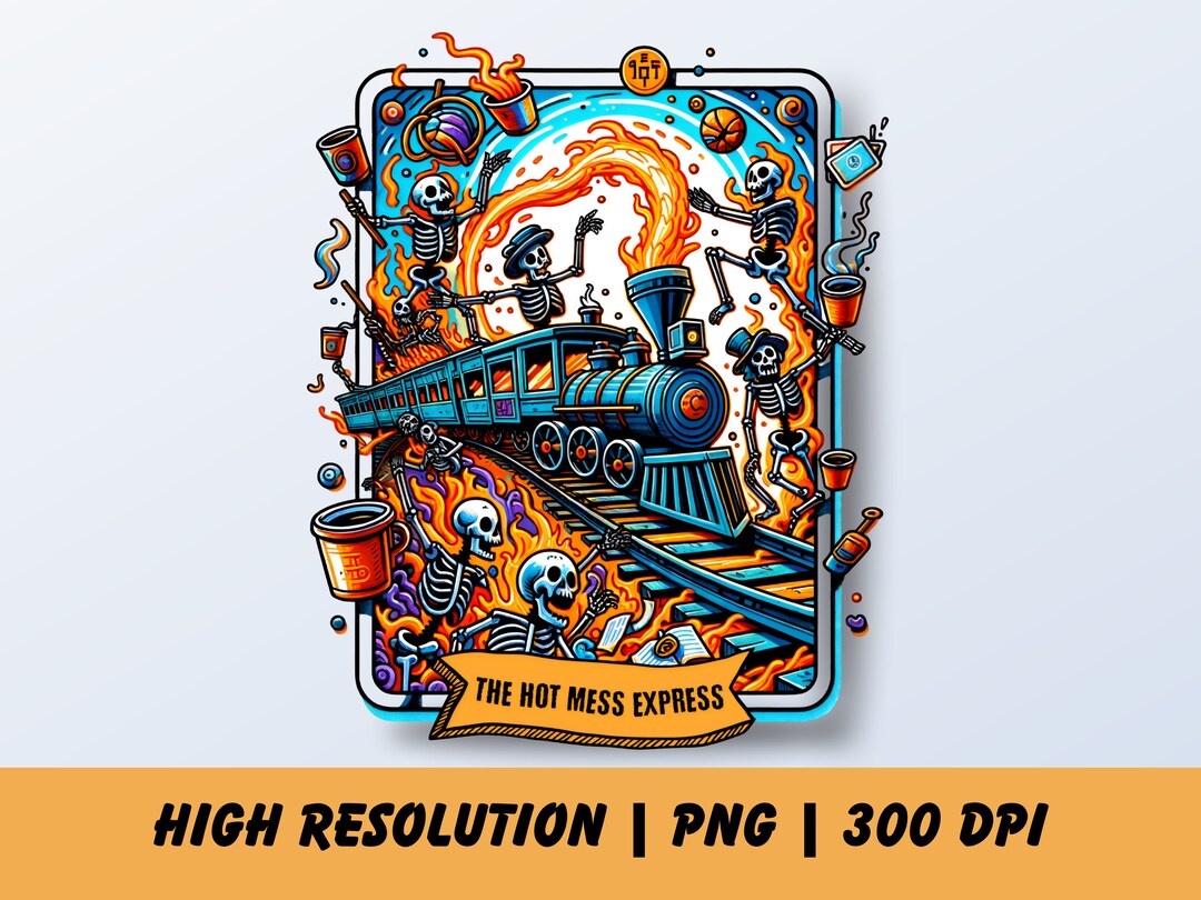 Hot Mess Express Tarot Card PNG, Funny Quote Mom Sublimation Design ...