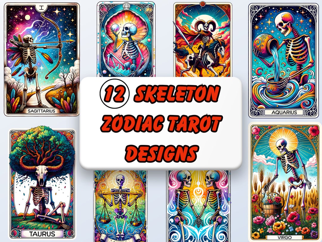 Skeleton Tarot, Zodiac Card Deck Png, Oracle Deck Tarot Png, Astrology ...