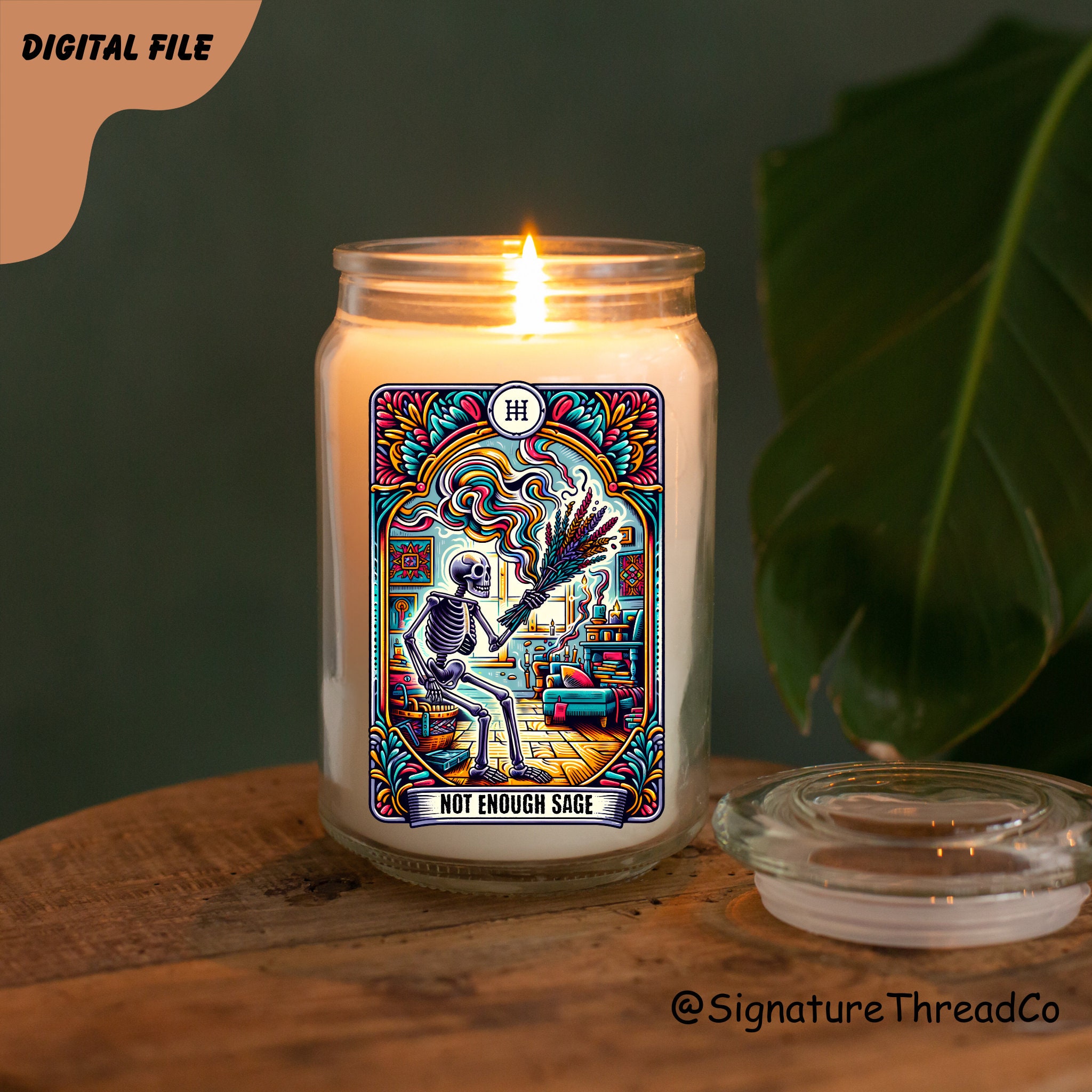 Not Enough Sage Funny Tarot Card PNG, Sarcastic Skeleton Sublimation ...