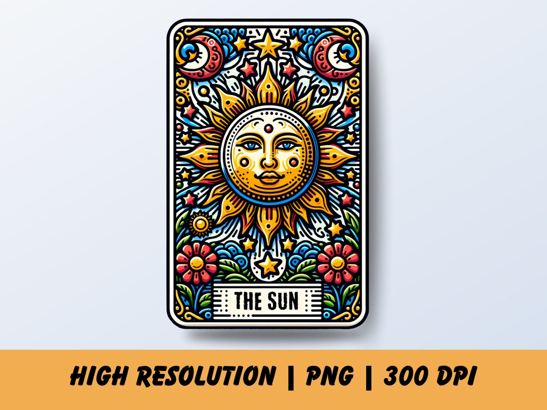 The Sun Tarot Card Design, Colorful Tarot Cards, Sun Png, Tarot Card ...
