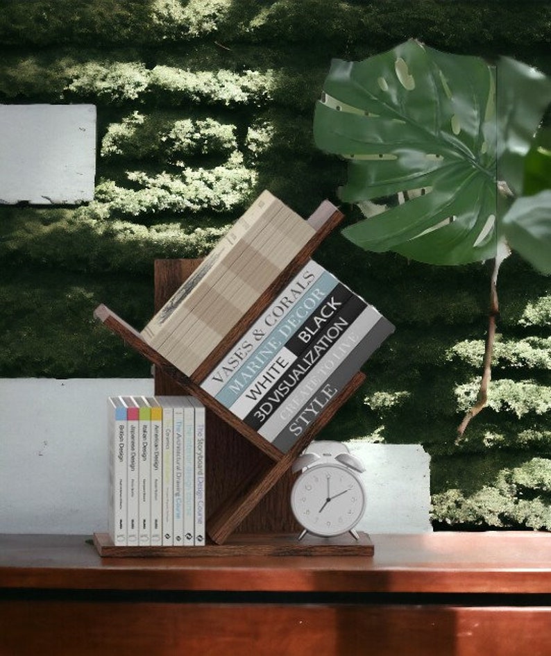 Tree Bookshelf, Wood Shelf Bookcase, Retro Floor Standing Small ...