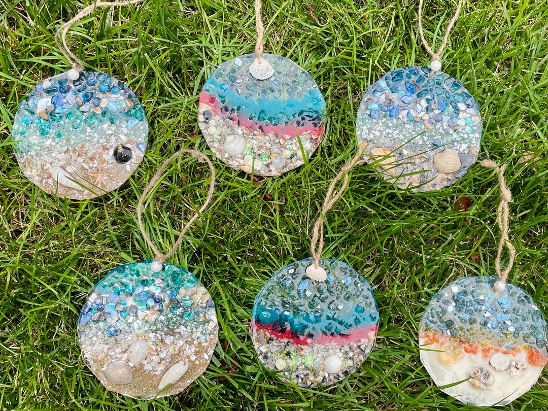 Beautiful Crushed Glass, Shell and Sand Sun Catchers! - Etsy