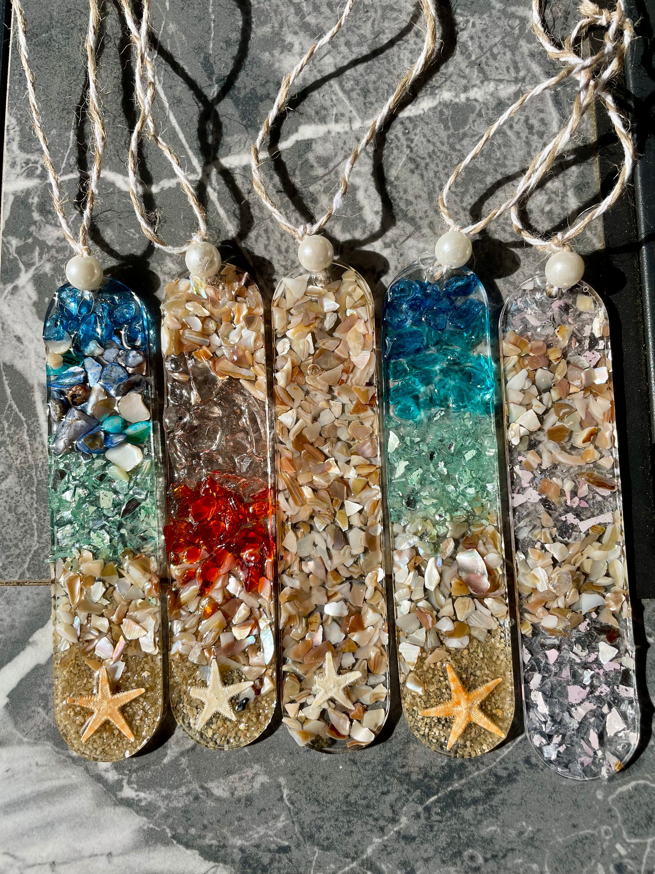 Resin Shell Bookmarks - Etsy