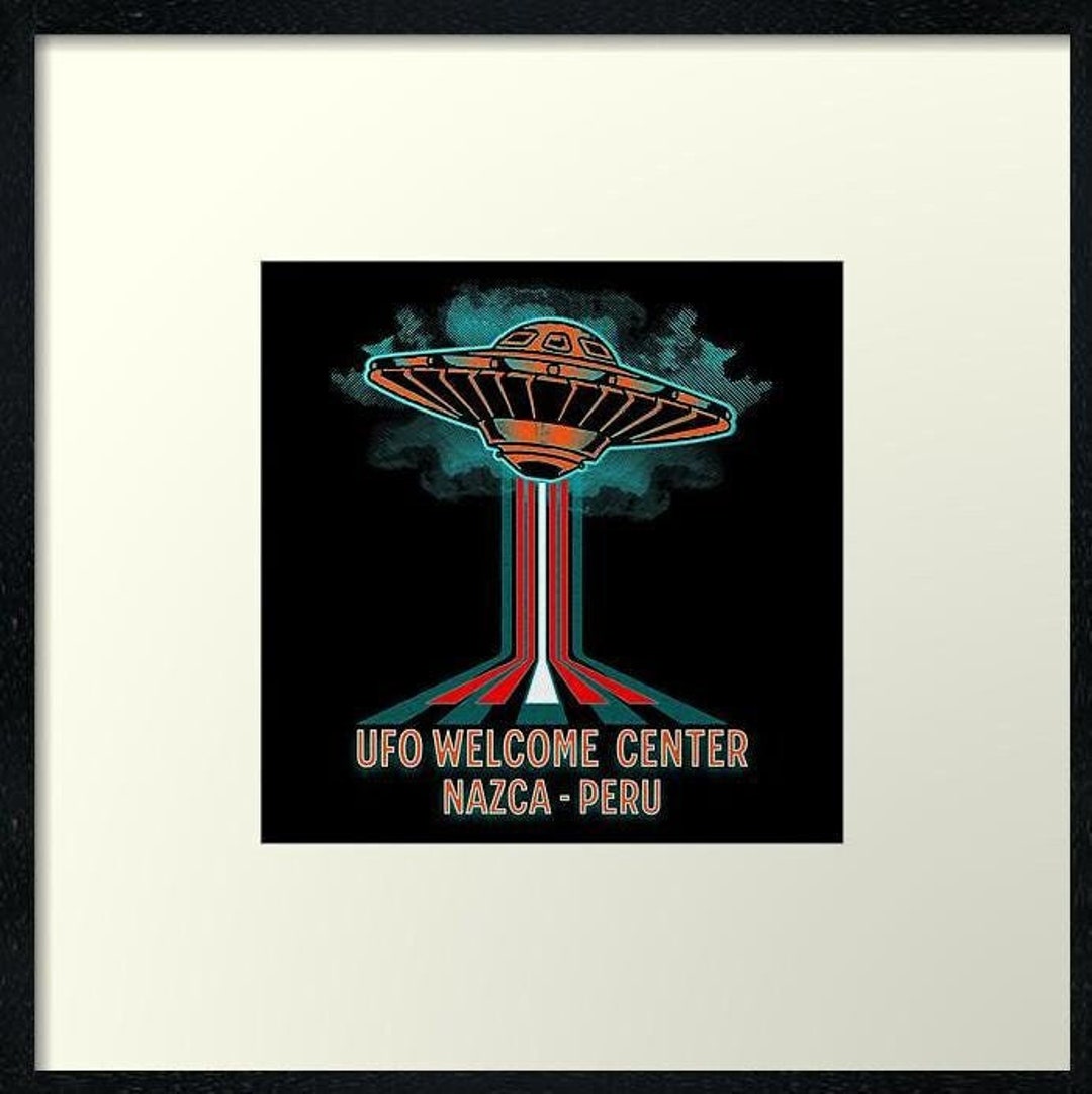 Retro UFO Welcome Center Art – Nazca Lines, Peru (digital Download) - Etsy