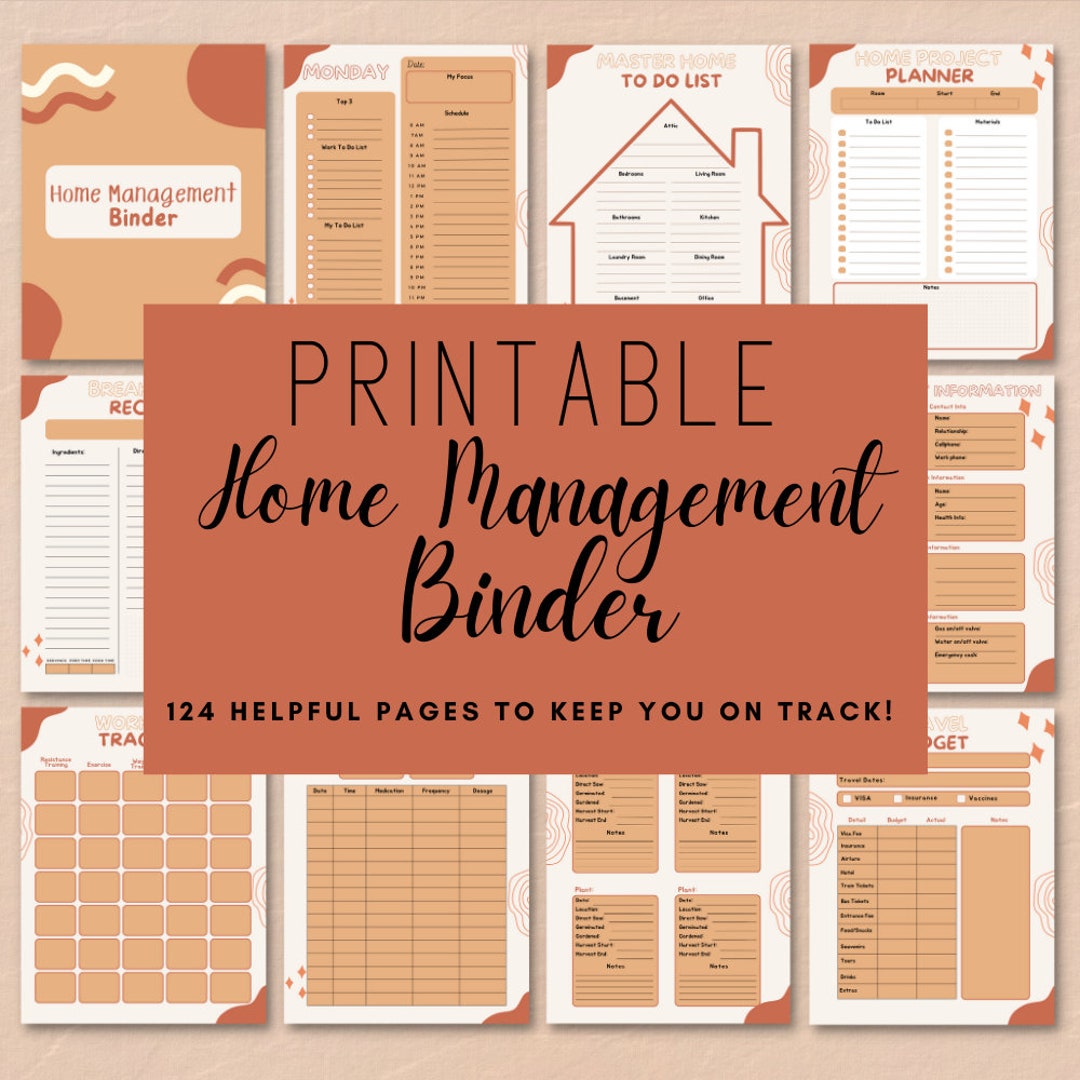 Ultimate Orange Theme Home Organizer: Digital Planner for Efficient ...
