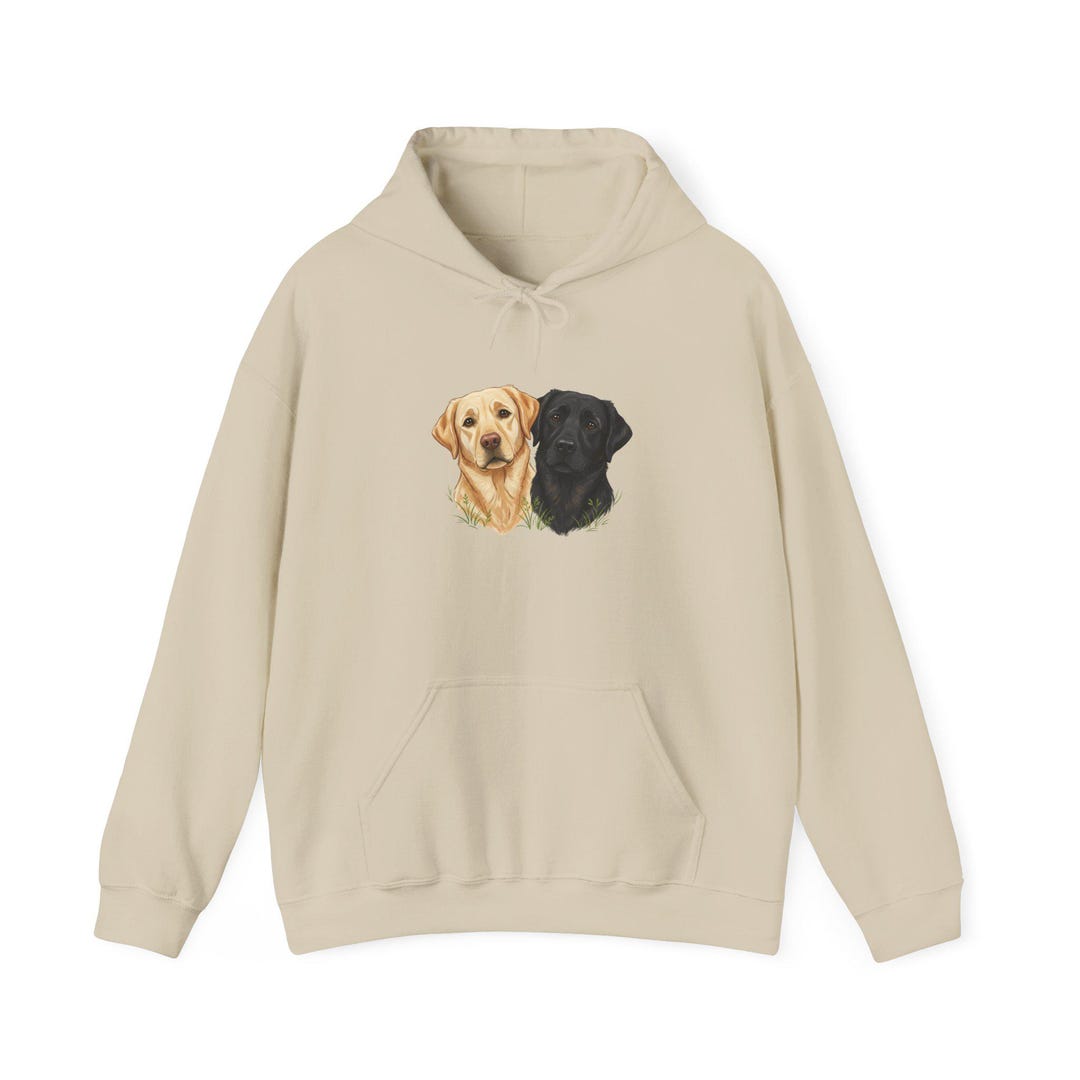 Yellow and Black Labrador Portrait Hoodie | Dog Lover Sweatshirt - Etsy