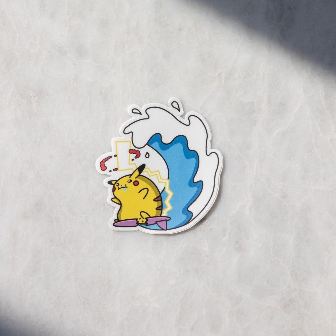 Pokemon Pikachu Surf Sticker - Etsy