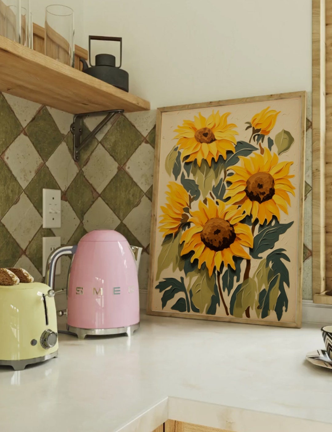 Bouquet of Sunflower Flowers, Bright Optimistic Picture, Digital ...