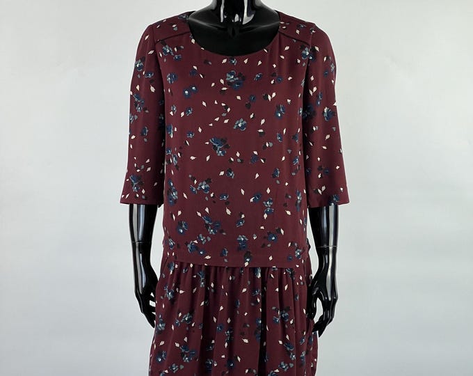 Sezane Silk Dorotha Dress | Sezane Red Pure Silk Floral Dress Tie Strap ...