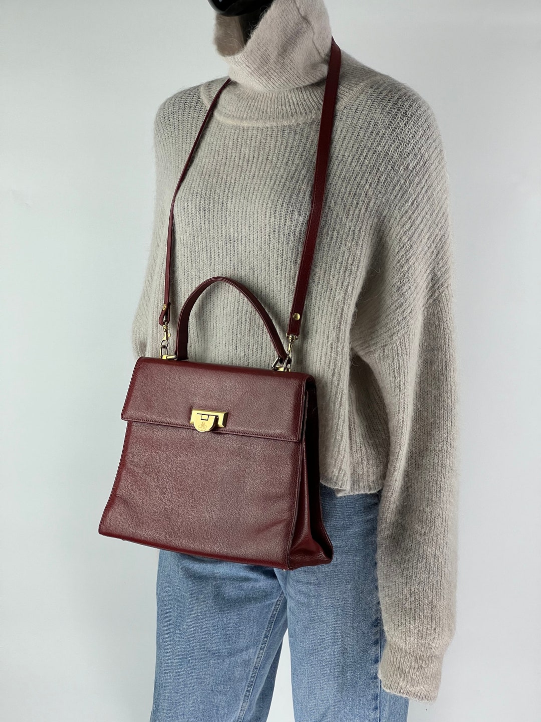 Pourchet Paris Kelly Rare Vintage Leather Top Handle Handbag France - Etsy